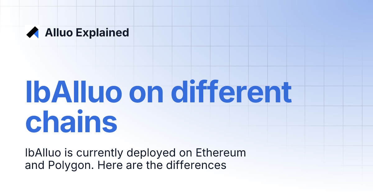 IbAlluo on different chains | Alluo Explained